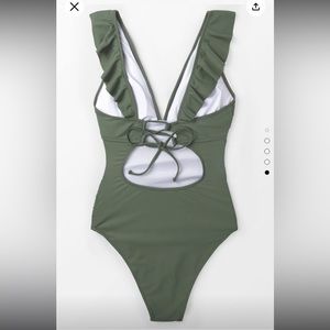 Cupshe | Swim | Nwt Womens Cupshe Ruffle Laceup Monokini Onepiece ...